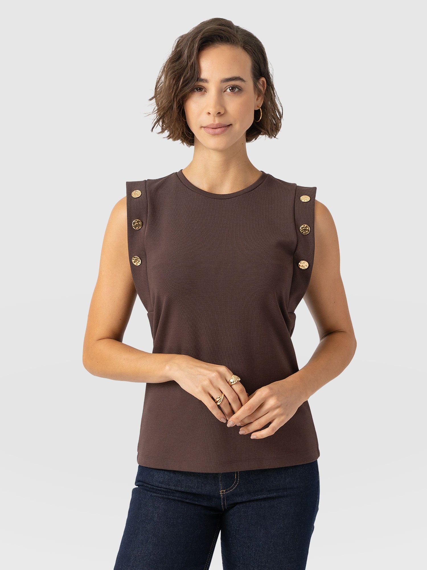 Rowan Tee - Brown - Molten - Women's T-shirts | Saint + Sofia? UK – Saint + Sofia®