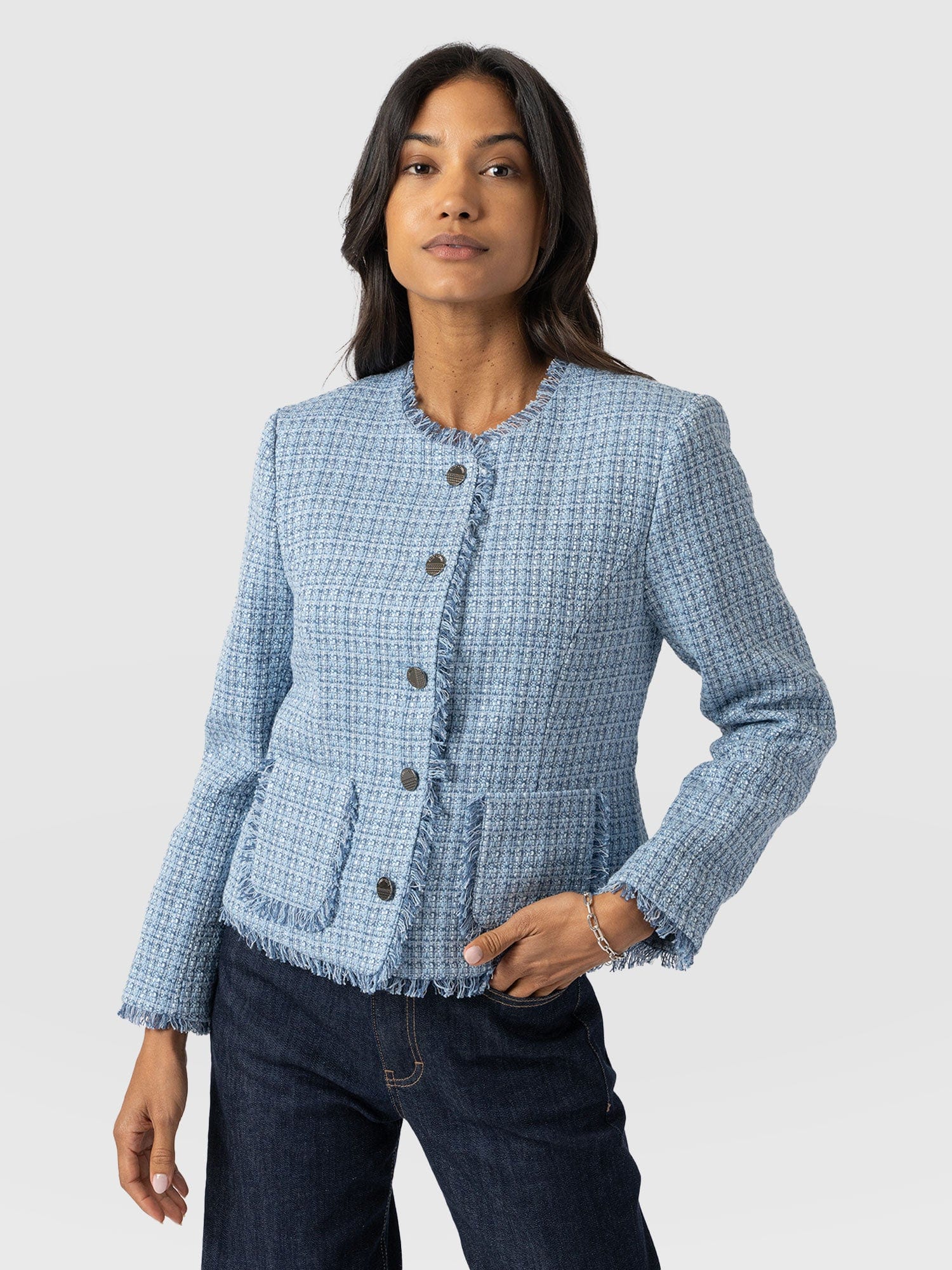 Ashby Jacket Pale Blue - Women's Jackets | Saint + Sofia® UK