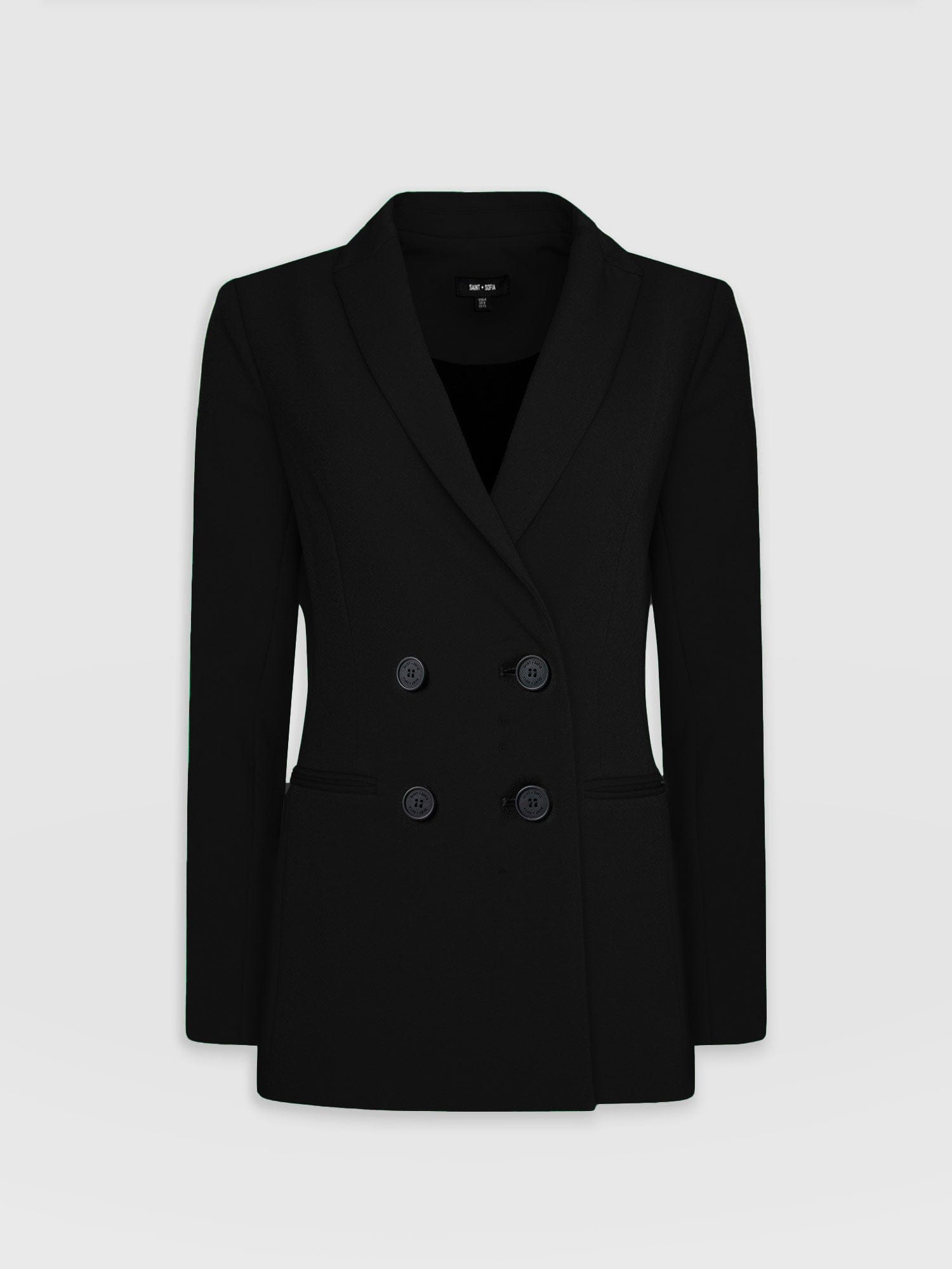 Cambridge Blazer Black Crepe - Women's Blazers | Saint + Sofia® UK – Saint + Sofia® UK | Official