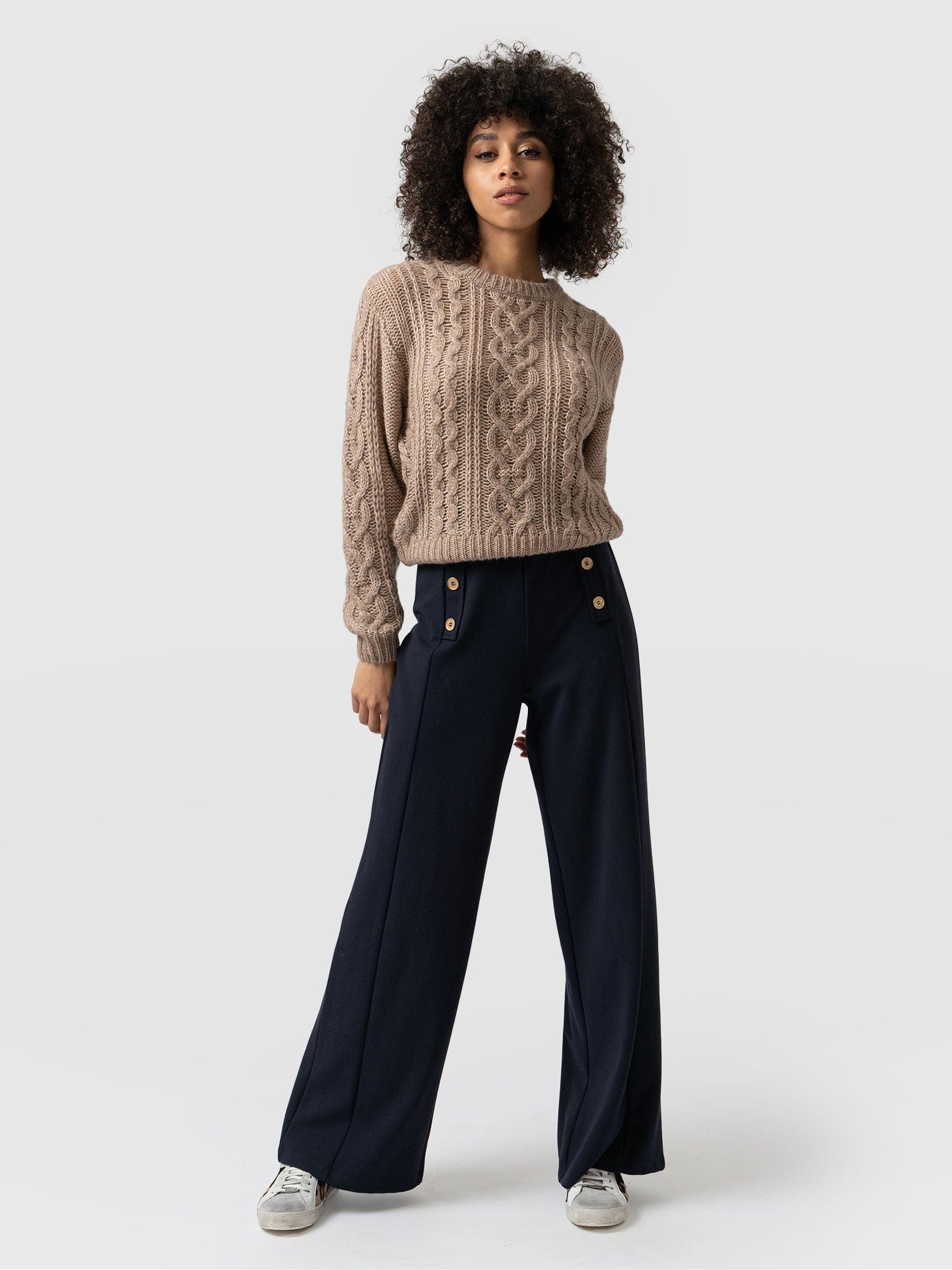 Chelsea Pant Navy Jersey - Women's Trousers | Saint + Sofia® UK