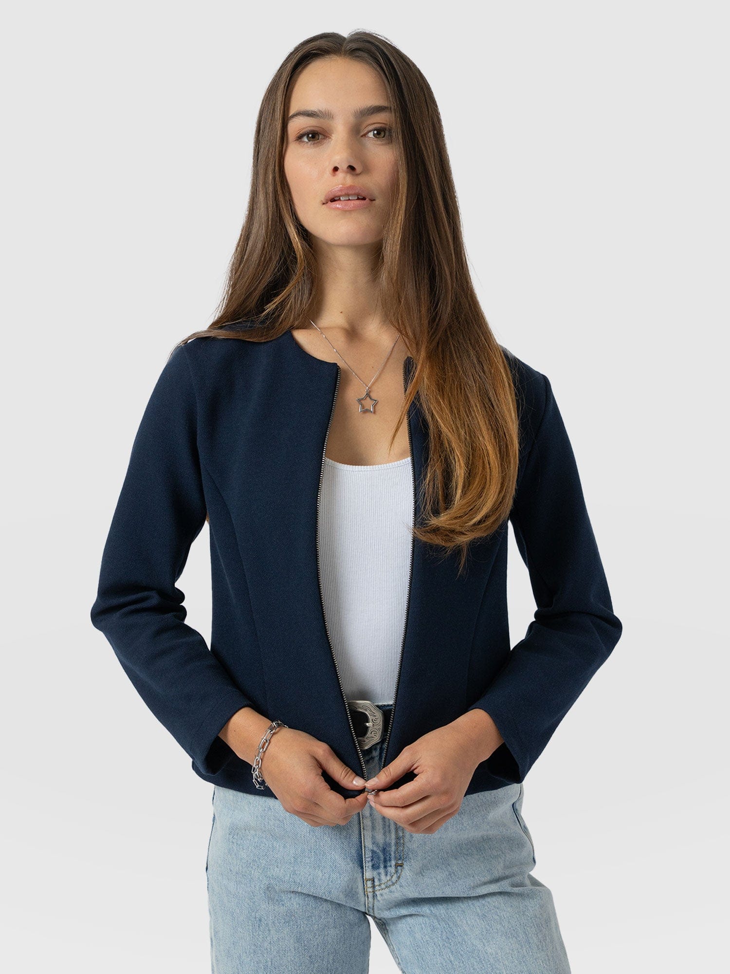 Florence Jacket - Navy Twill - Women's Jackets | Saint + Sofia® UK