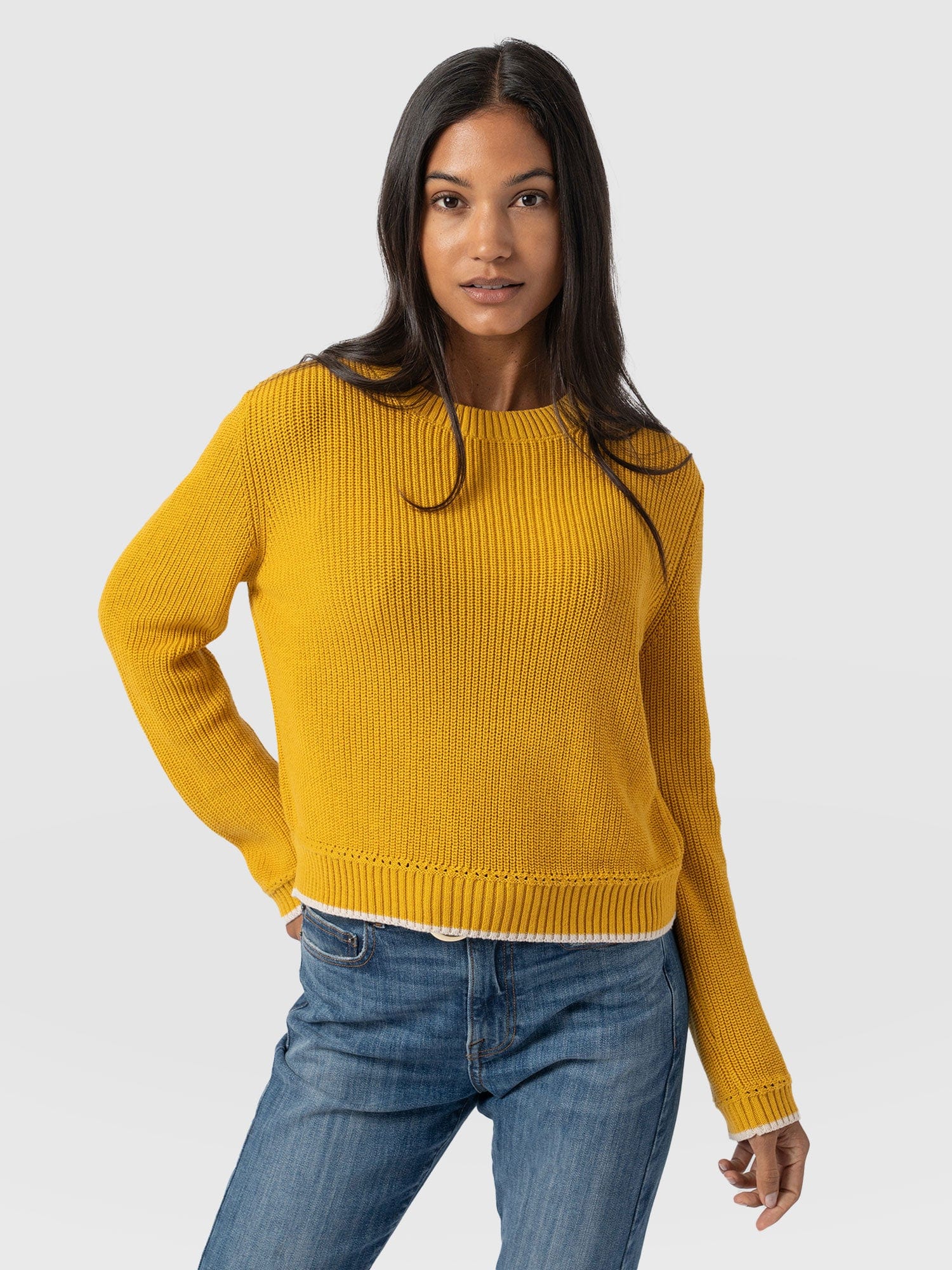 Remy Crop Jumper Yellow - Women's Jumpers | Saint + Sofia® UK
