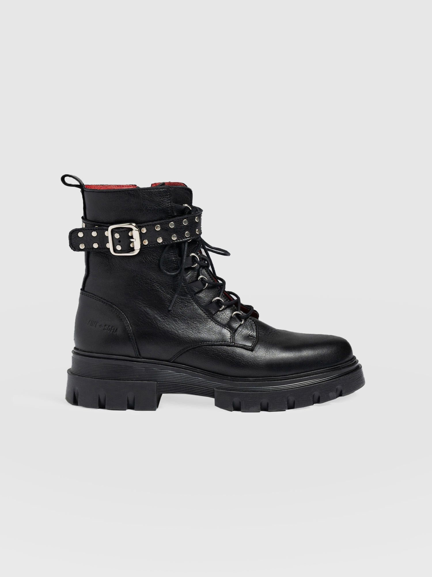 Southbank Studded Boot Black - Women's Leather Boots | Saint + Sofia® UK